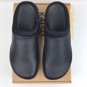 Shoes | Kalso Dayo Black Leather Slipon Clogs Earth Shoes New In Box ...